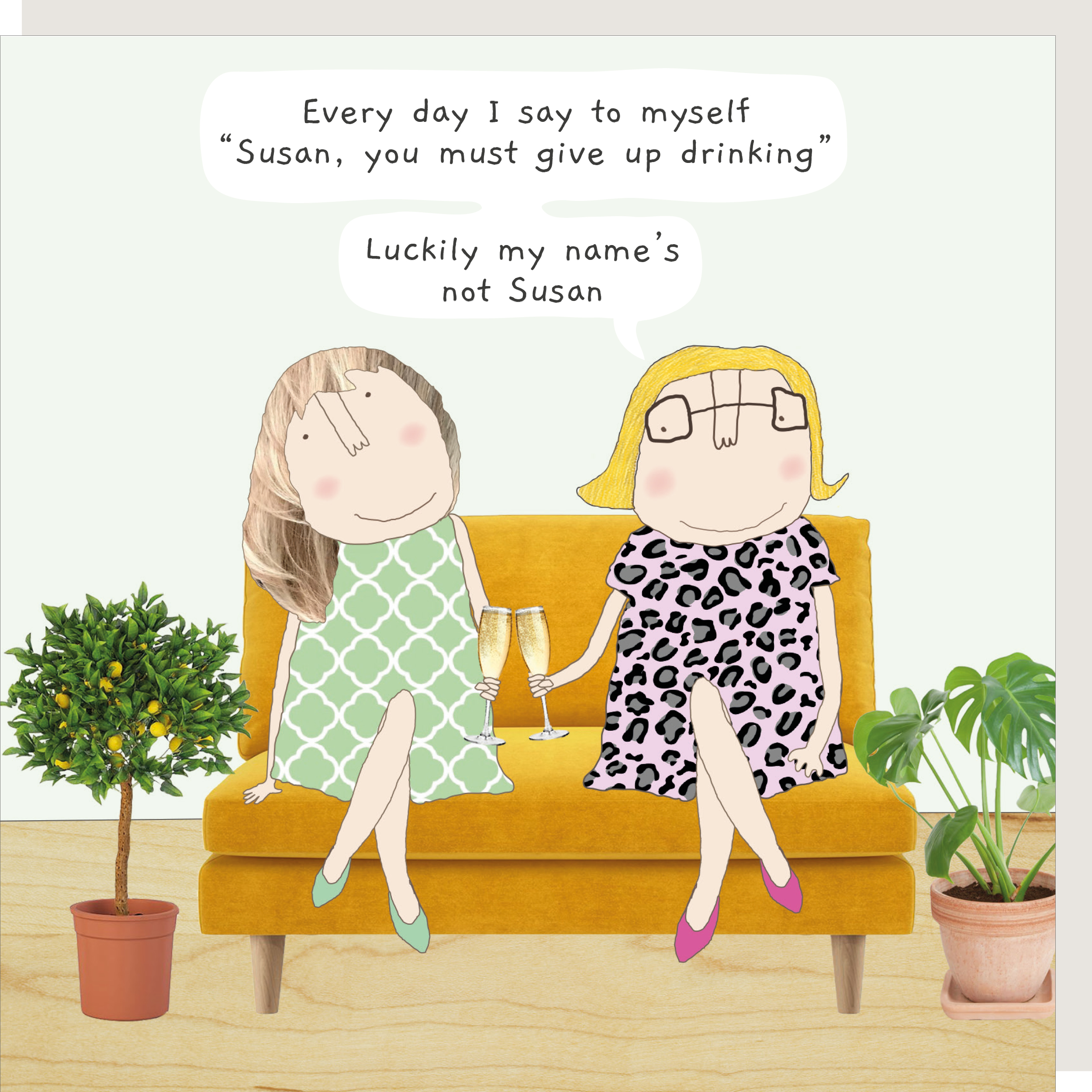Rosie Made A Thing Give Up Drinking Funny Babble Birthday Card Cards